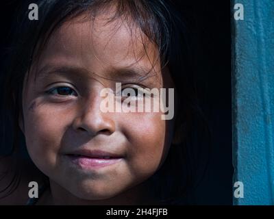 Amazonia. Latin America - Sep 2019: Portrait of a girl from trh Matis ...