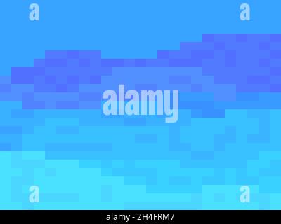 Night hilly landscape in pixel art style. Retro 8-bit video game of the ...