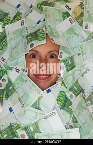 100 euro money banknotes with a face mask Stock Photo - Alamy