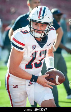 Arizona quarterback Luke Ashworth (13) in the first half during an NCAA ...