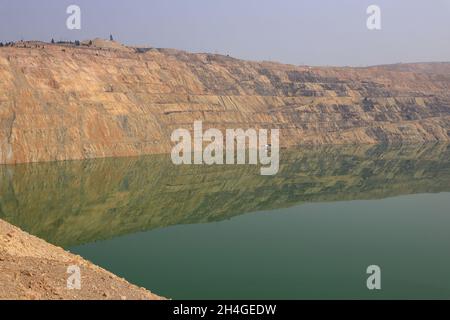 Berkeley Pit, a former open pit copper mine filled with heavily ...