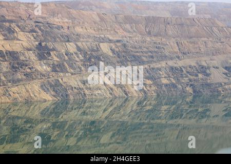Berkeley Pit, a former open pit copper mine filled with heavily ...
