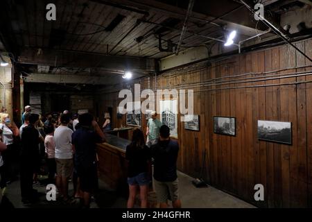Visitors in Underground Seattle a network of underground passageways ...