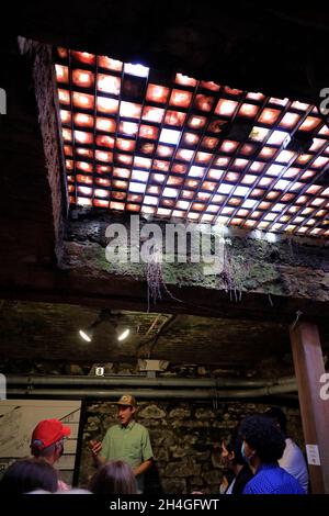 Glass skylights of Underground Seattle, a network of underground ...