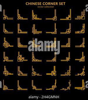 Chinese frame corners. Chinese decorative borders with ornamental ...