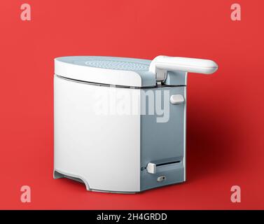 Modern deep fryer on color background Stock Photo - Alamy