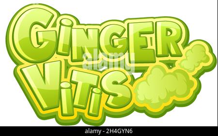 Ginger Vitis logo text design with a boy cartoon character illustration ...