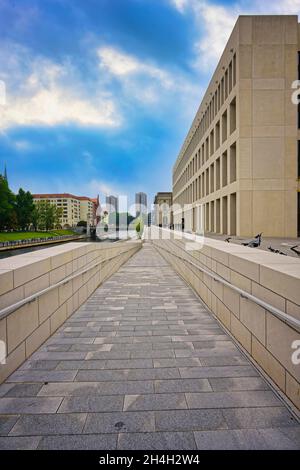 River promenade and Spree terraces at the new Berlin Palace or Humboldt ...