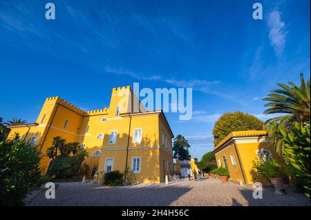 Old large yellow villa in the Tuscany region.Italy Stock Photo - Alamy