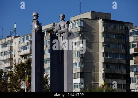 Bucharest, Romania - October 27, 2021: Communist/soviet style statue ...