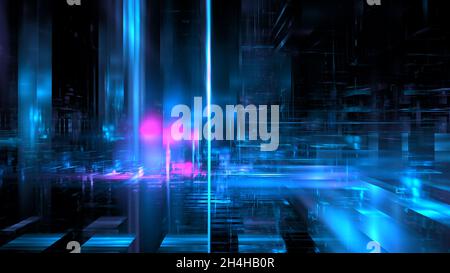 Hi tech digital interior Abstract data center server, business ...