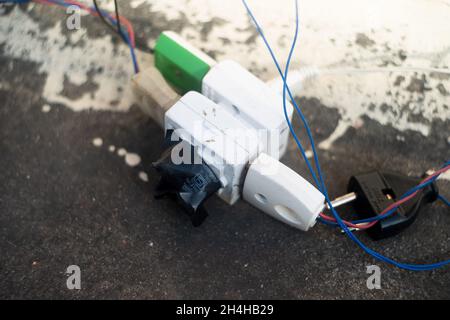 harzardous electrical plug connections with multiple outlets which ...