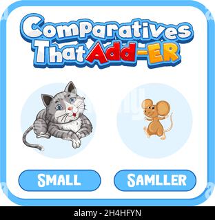 Comparative Adjectives for word small illustration Stock Vector Image ...