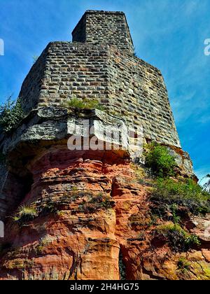 Ruins of the ancient Grafenstein Castle in Merzalben, Germany Stock ...