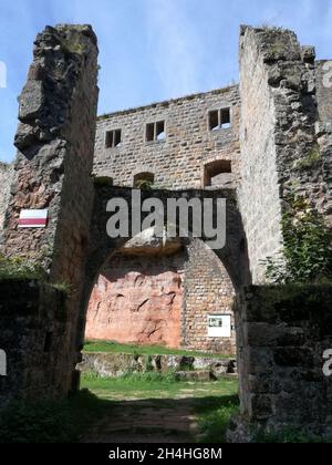Ruins of the ancient Grafenstein Castle in Merzalben, Germany Stock ...