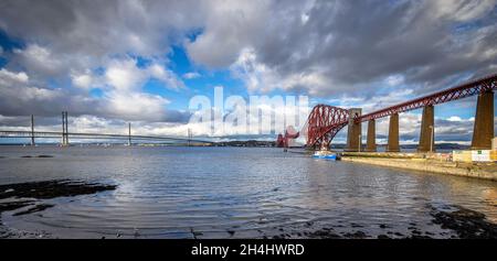 Various shots of The Forth bridge area Scotland Stock Photo - Alamy
