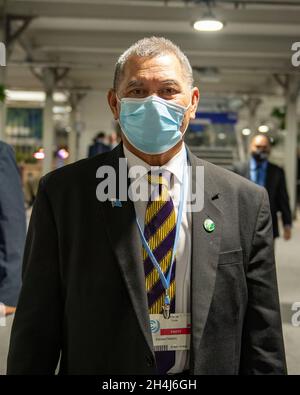 Prime Minister of Tuvalu Kausea Natano arrives for the COP26 summit at ...