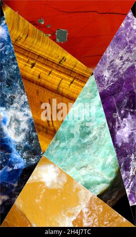 Collage of various mineral rocks and stones Stock Photo - Alamy