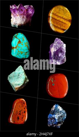 Collage of various mineral rocks and stones Stock Photo - Alamy