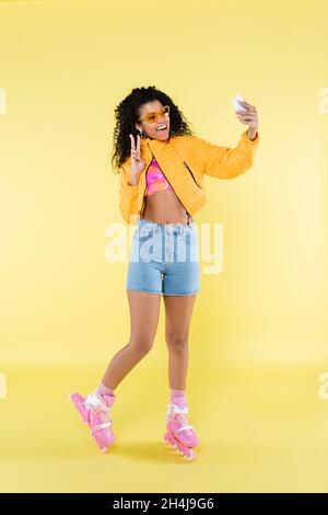 Full length photo of cheerful amazed man wear checkered shirt on waist ...