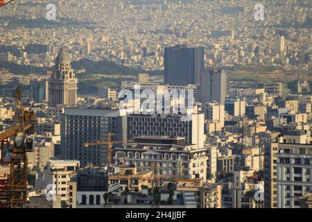Teheran capital of Iran, city view with mountains and new buildings ...