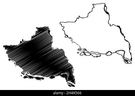 Saran district (Bihar State, division, Republic of India) map vector ...