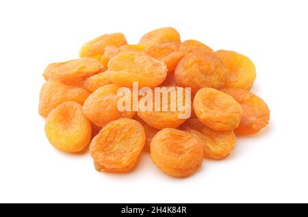 Apricots heap isolated on a white background Stock Photo - Alamy