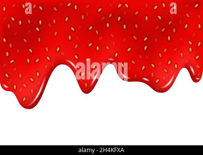 Strawberry background jam dripping. Vector illustration Stock Vector ...