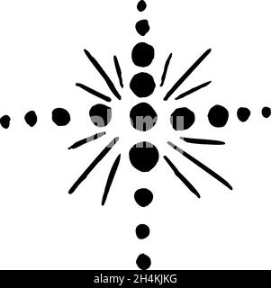 sparkles star, linear drawing on a white background Stock Vector Image ...