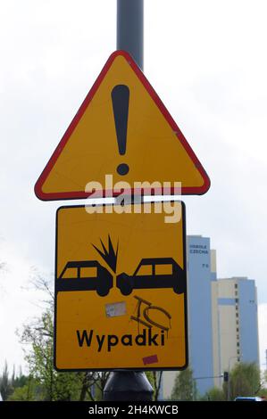POZNAN, POLAND - Apr 26, 2015: Front part of a parked dusty blue Fiat ...
