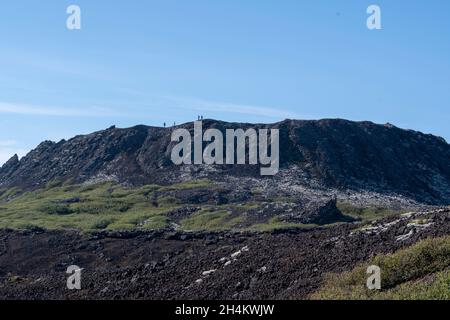 Landscape of Eldborg crater extinct volcano Borgarnes South Iceland ...