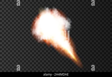Rocket flame. Jets engine fire different shapes fireballs decent vector ...