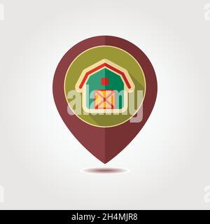Barn pin map icon. Farm animal Map pointer. Map marker. Graph symbol ...