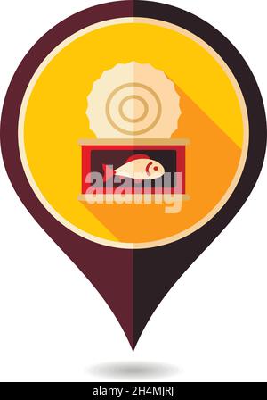 Fish pin map icon. Farm animal Map pointer. Map marker. Graph symbol ...