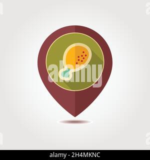 Chicken leg pin map icon. Farm animal Map pointer. Map marker. Graph ...
