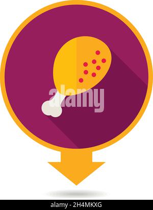 Chicken pin map icon. Farm animal Map pointer. Map marker. Graph symbol ...