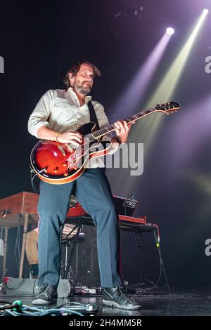 Brian Aubert of Silversun Pickups at The Sylvee on November 2, 2021, in ...