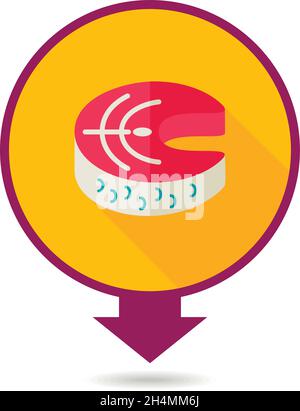 fish salmon with map pin location logo design vector icon symbol ...