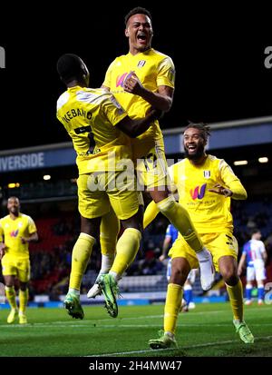 Fulham's Rodrigo Muniz celebrates scoring their side's second goal of ...