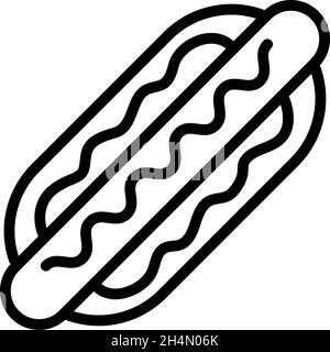 Hotdog sandwich outline icon for web and mobile, modern minimalistic ...