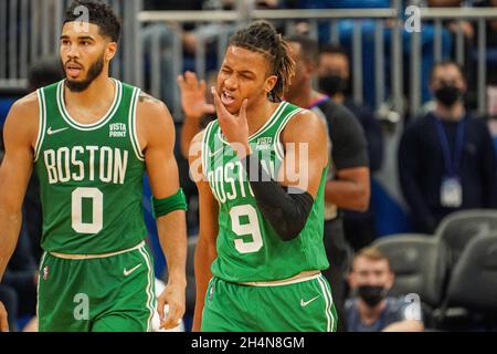 Boston Celtics guard Romeo Langford (9) brings the ball up the court ...
