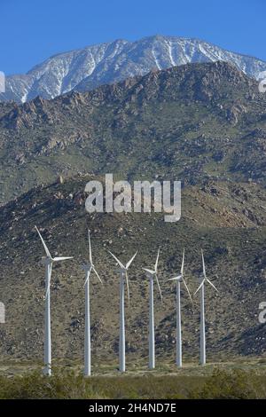 The immense San Gorgonio Pass wind farm, near Cabazon CA Stock Photo ...
