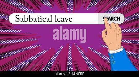 Businessman pushing Sabbatical leave button with his index finger ...