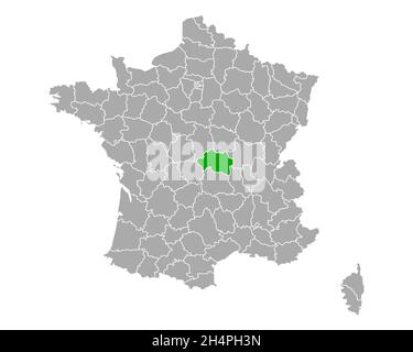 Map of Allier France Stock Photo - Alamy