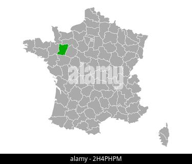 Map of Mayenne France Stock Photo - Alamy