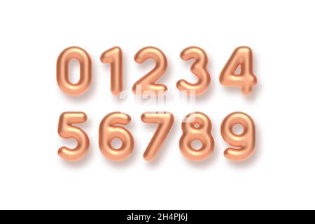 Copper metallic numbers vector set Stock Vector Image & Art - Alamy