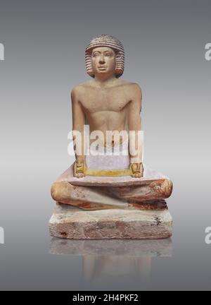 Statue of seated scribe, 5th Dynasty, Old Kingdom, Museum of Egyptian ...