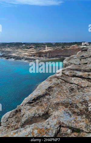 Seascape, Cala en Baster, Balearic Islands, Formentera, Spain Stock ...