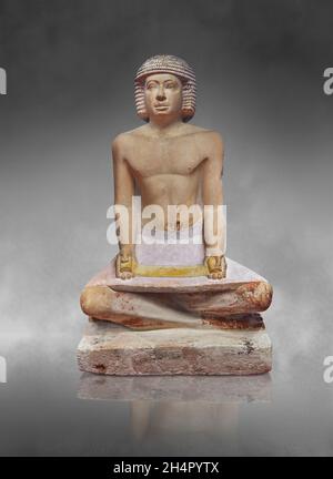 Statue of seated scribe, 5th Dynasty, Old Kingdom, Museum of Egyptian ...