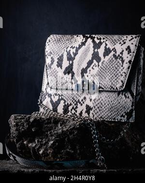 Closeup detail of the snake skin leather Stock Photo - Alamy